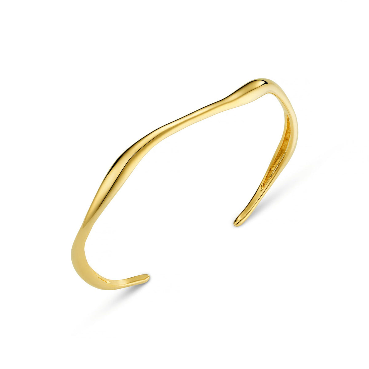 Fine Wave Bangle - Gold – KitiCymru